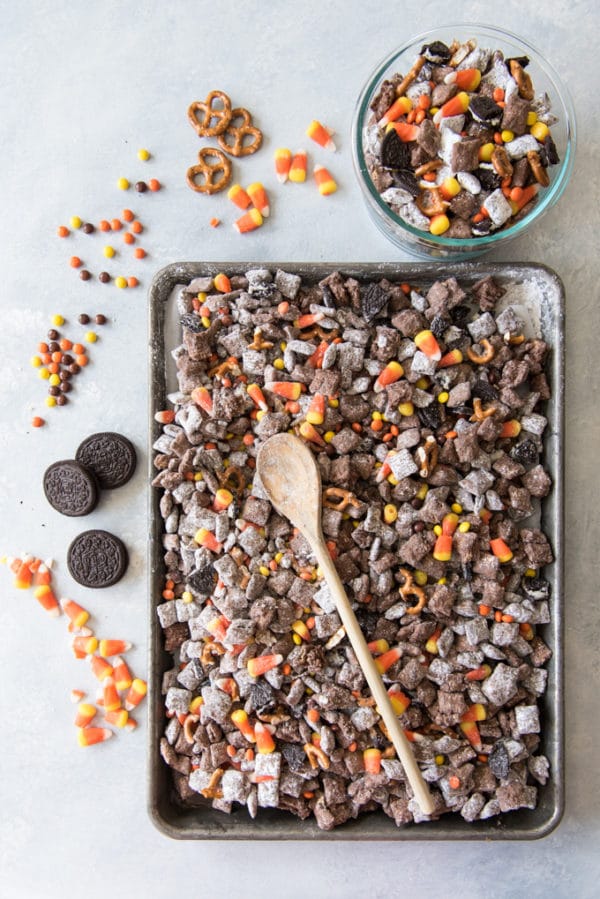 Halloween Chex Mix Muddy Buddies - House of Nash Eats