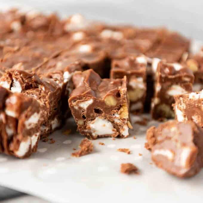Grandpa Johnson's Easy Homemade Rocky Road Fudge - House of Nash Eats