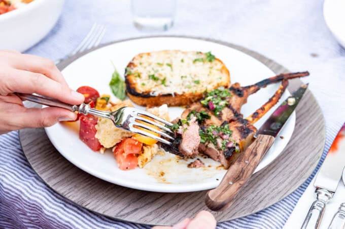 Sriracha Mayo Marinated Grilled Lamb Chops - House of Nash Eats
