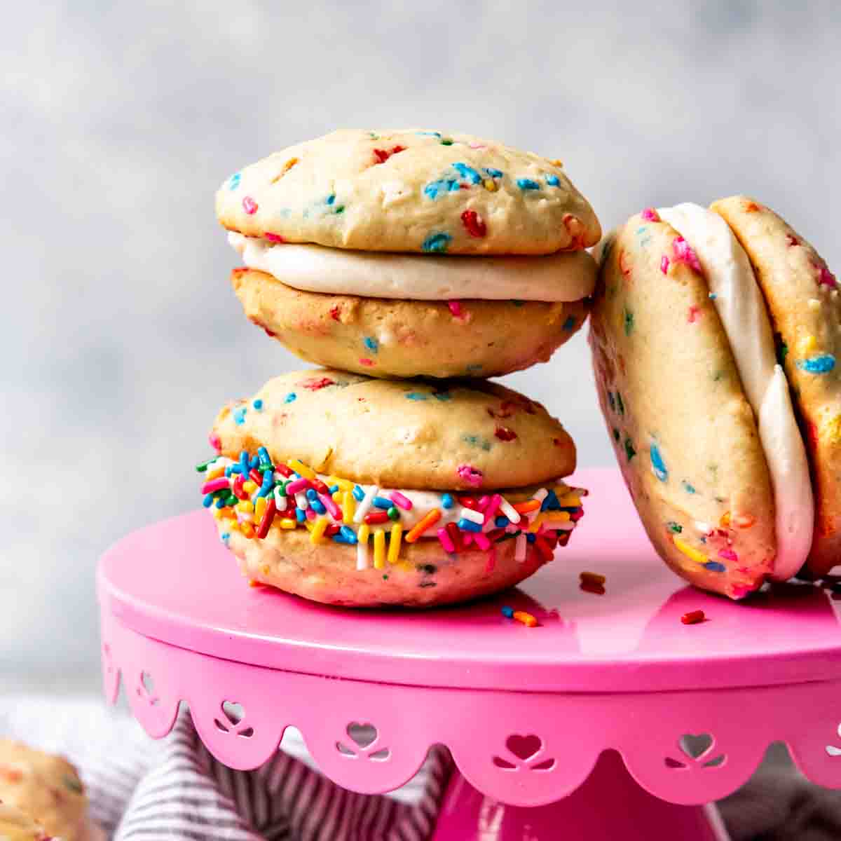 Soft Rainbow Sprinkle Funfetti Whoopie Pies - House of Nash Eats