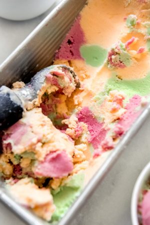 Homemade Rainbow Sherbet with REAL Fruit Flavor - House of Nash Eats