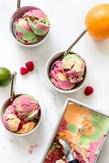 Homemade Rainbow Sherbet with REAL Fruit Flavor - House of Nash Eats