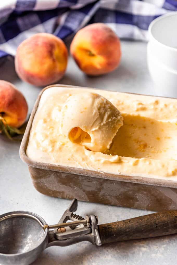 Homemade Peach Ice Cream - House of Nash Eats
