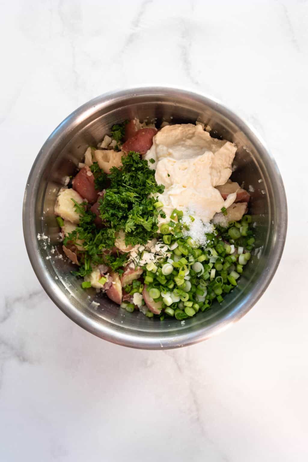 Easy Greek Potato Salad Recipe - House of Nash Eats