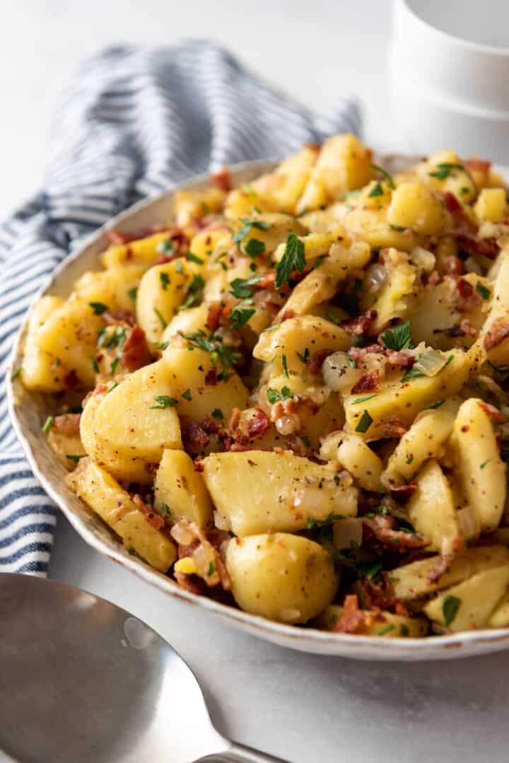 Hot German Potato Salad Recipe (No Mayo or Eggs)