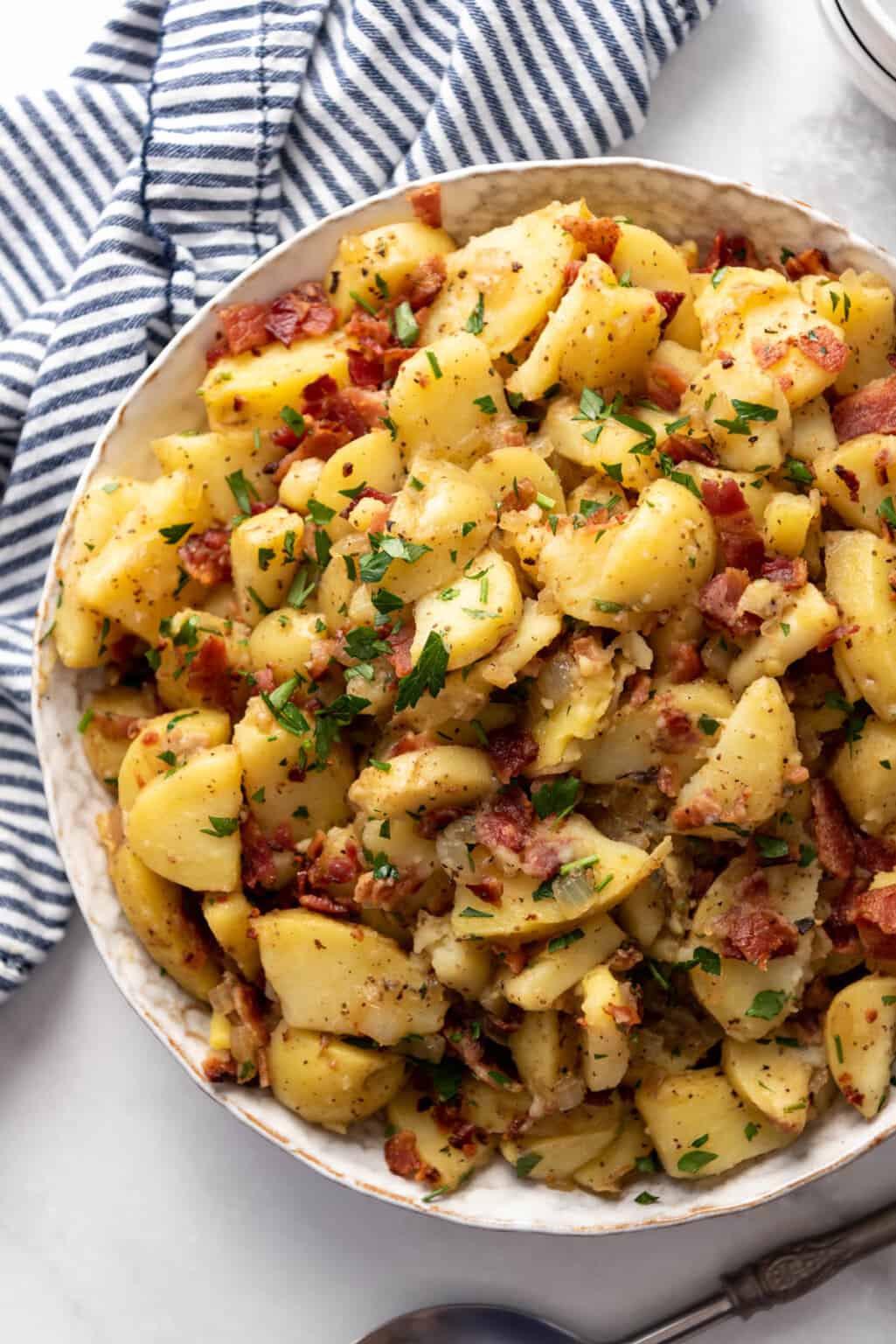 Hot German Potato Salad Recipe (No Mayo or Eggs)