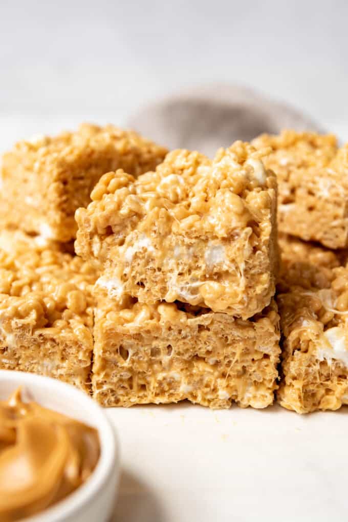 No-Bake Peanut Butter Rice Krispie Treats - House of Nash Eats