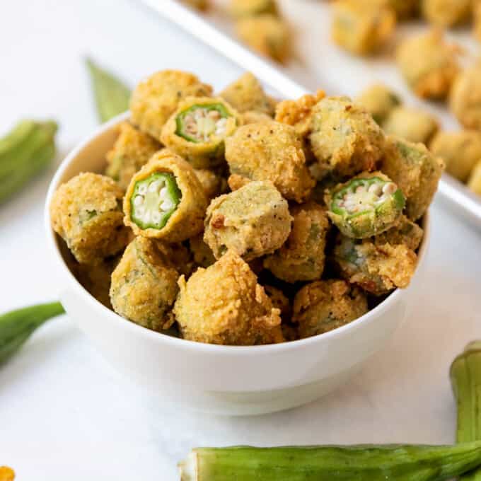 Southern Fried Okra with Cornmeal Coating - House of Nash Eats