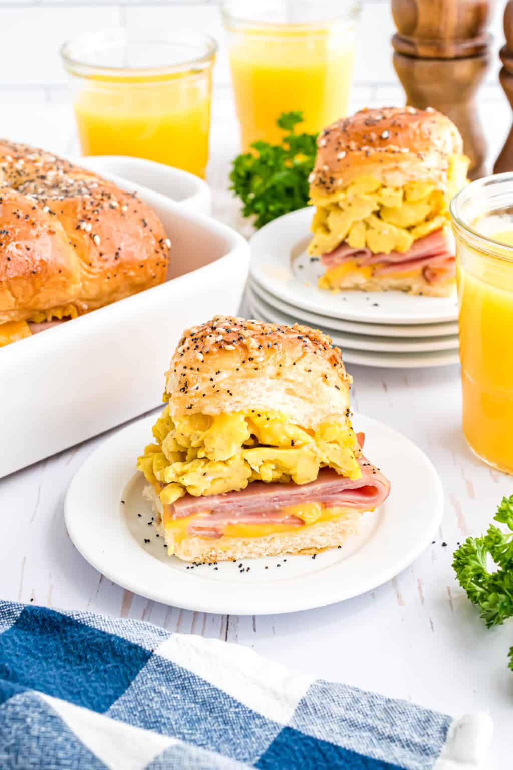Cheesy Breakfast Sliders with Ham and Egg - House of Nash Eats