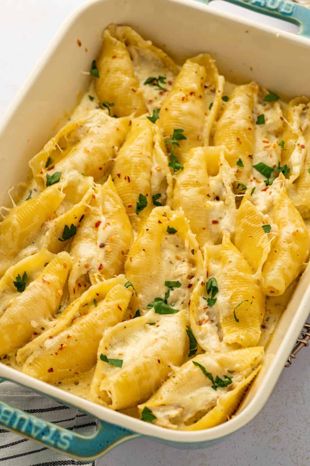 Chicken Alfredo Stuffed Shells - House of Nash Eats