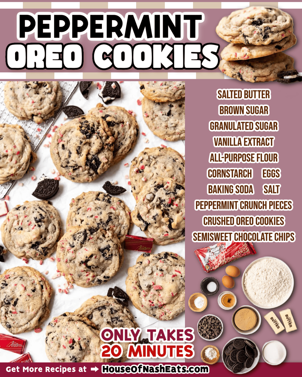 Easy Peppermint Oreo Cookies - House of Nash Eats