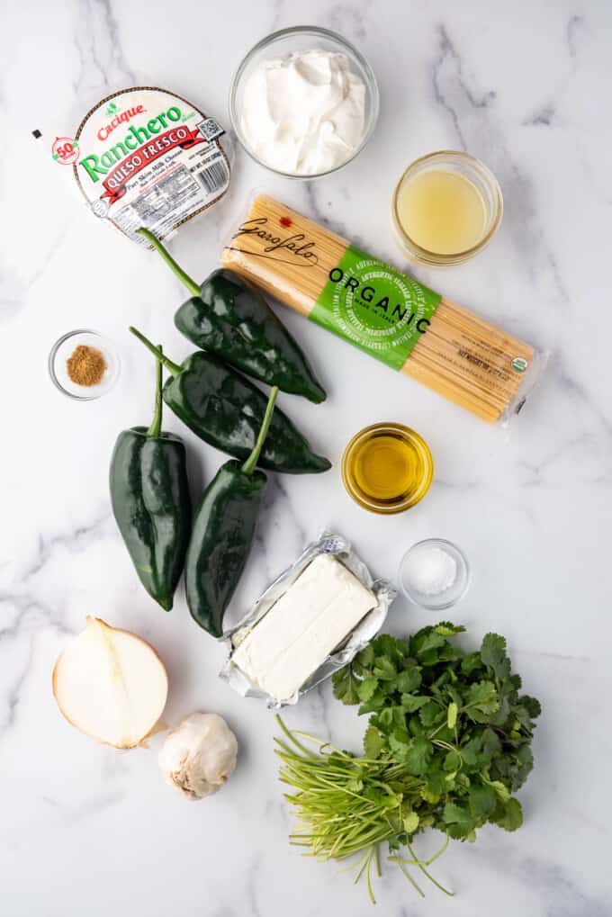 Spaghetti Verde (Mexican Spaghetti with Creamy Poblano Sauce) - House ...