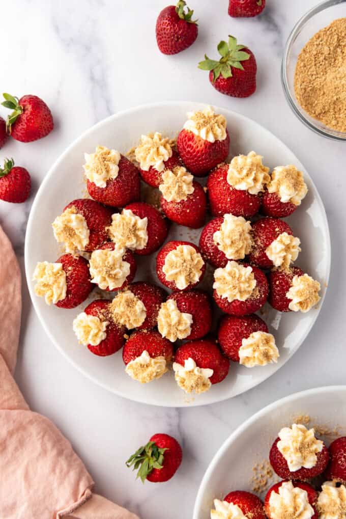 Cheesecake Stuffed Strawberries - House of Nash Eats