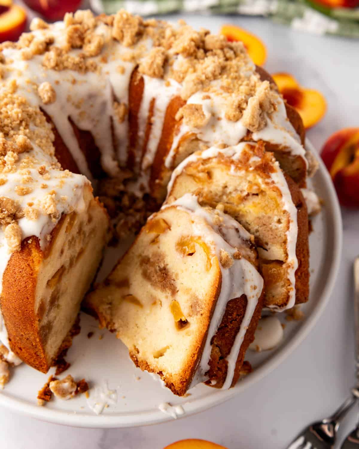 Peach Cobbler Pound Cake - House of Nash Eats