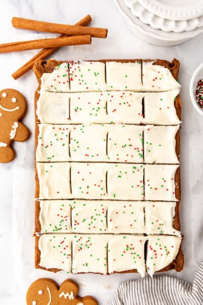 Gingerbread Bars with Cream Cheese Frosting - House of Nash Eats
