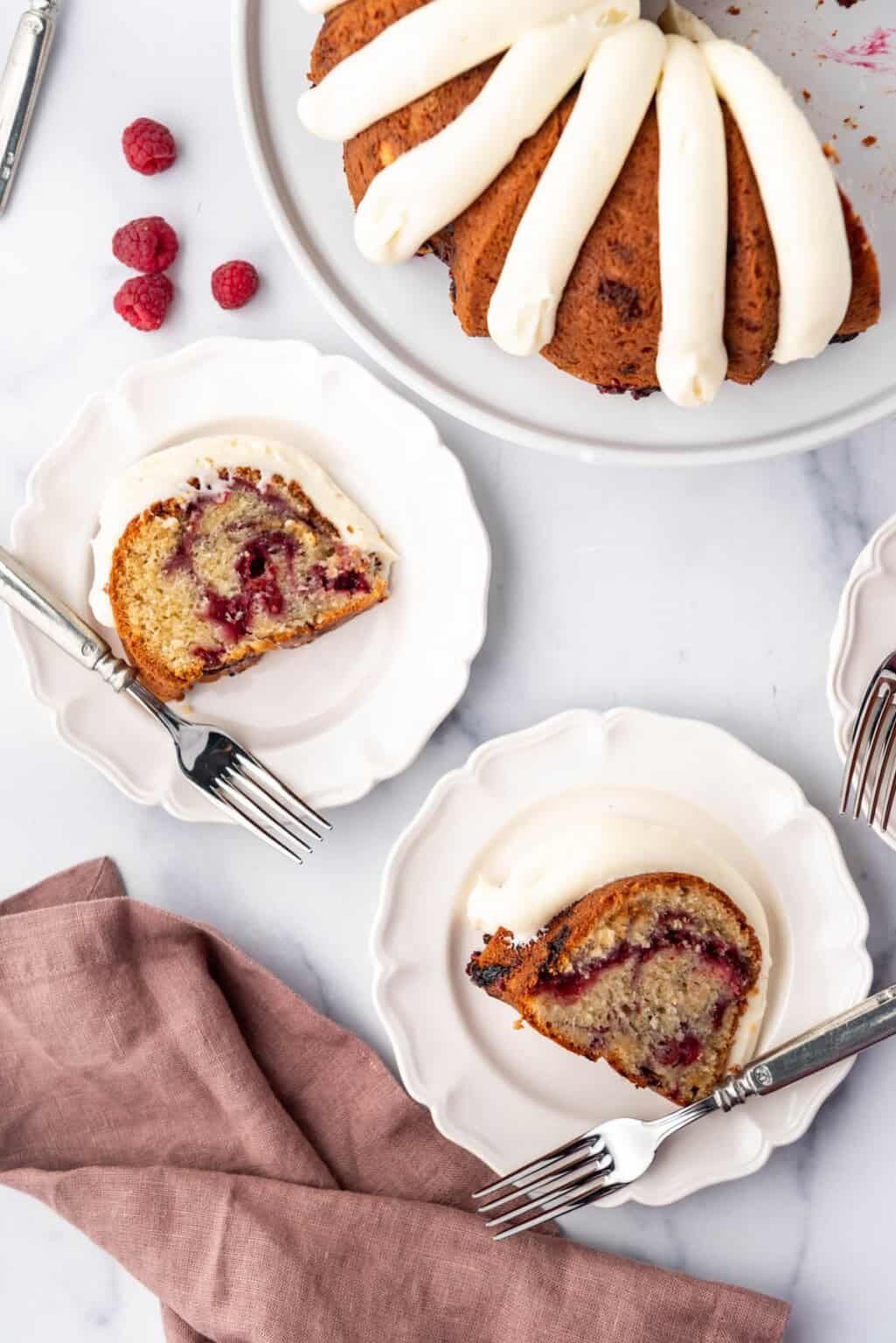 Raspberry White Chocolate Bundt Cake - House of Nash Eats