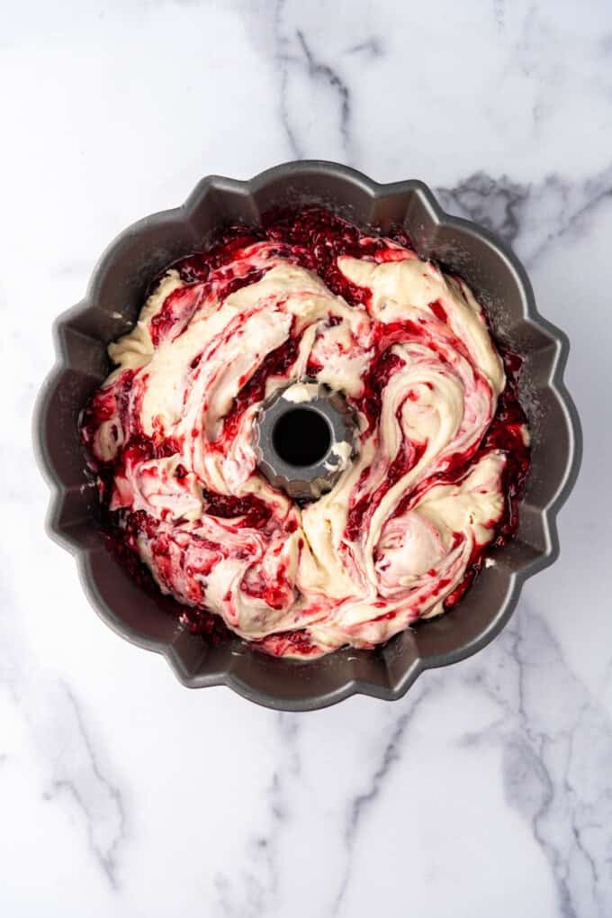 Raspberry White Chocolate Bundt Cake - House of Nash Eats