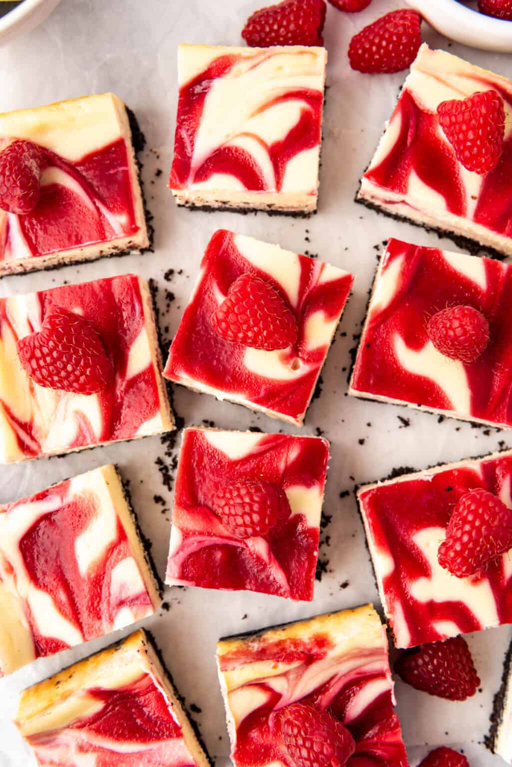 White Chocolate Raspberry Cheesecake Bars - House of Nash Eats