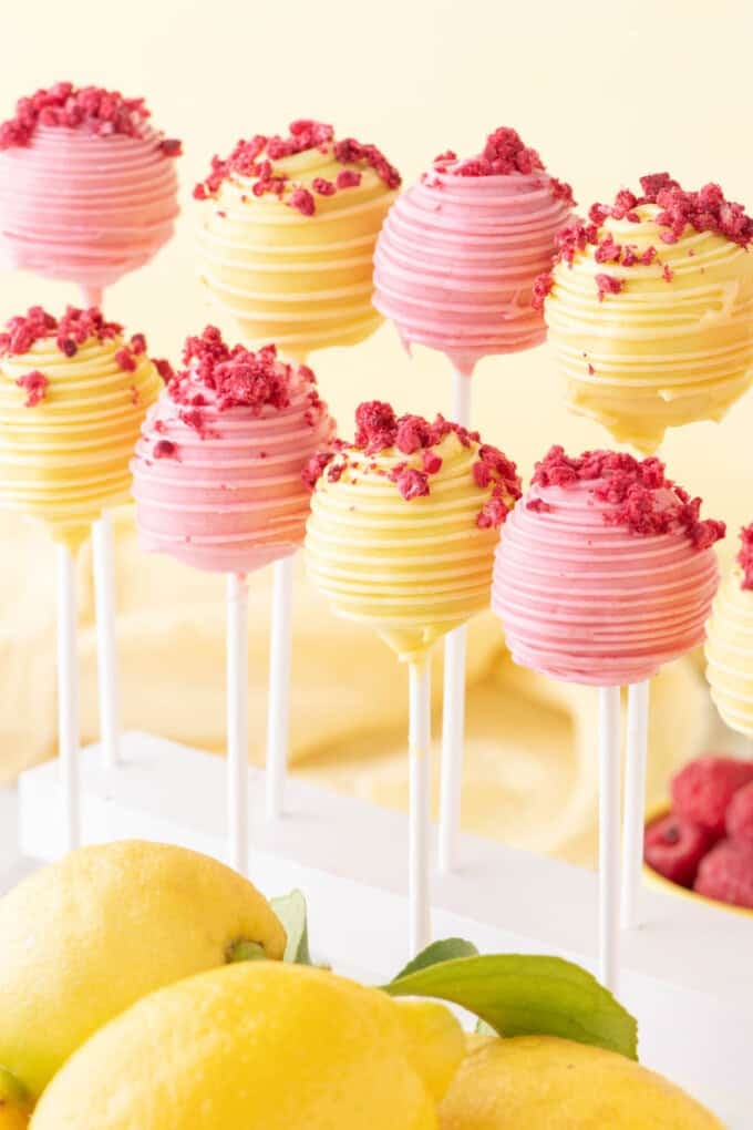 Lemon Raspberry Cake Pops - House of Nash Eats