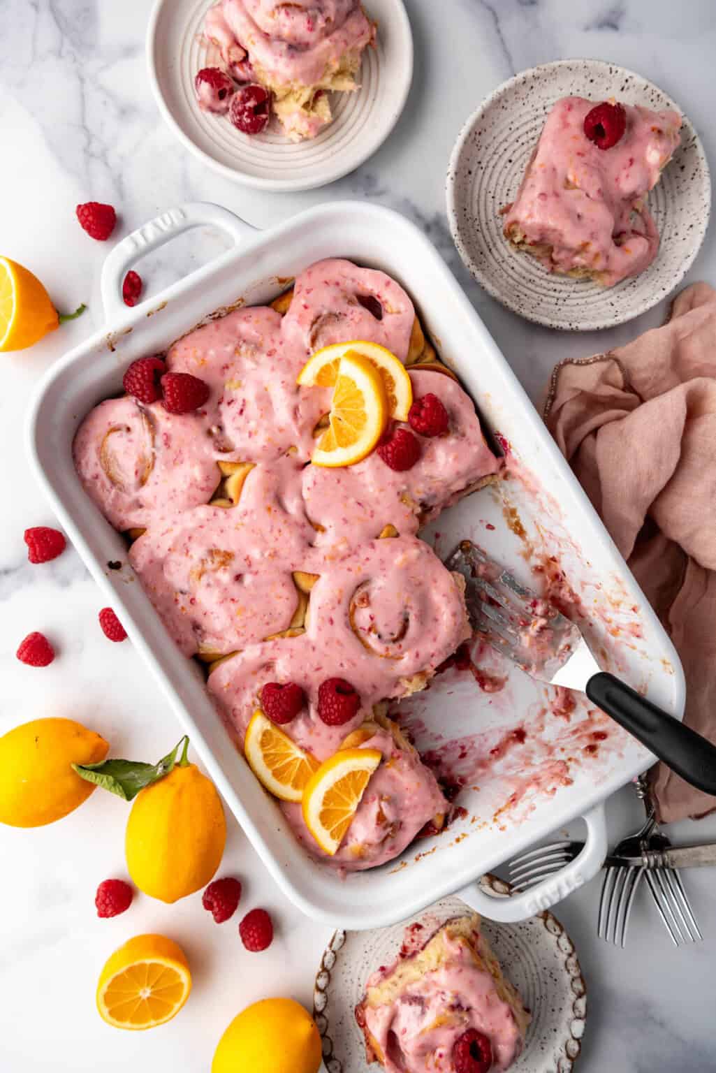 Lemon Raspberry Sweet Rolls - House of Nash Eats