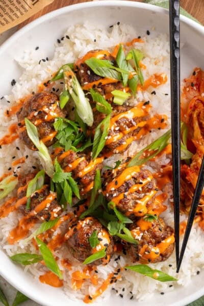 Korean-Inspired Meatball Bowls - House of Nash Eats