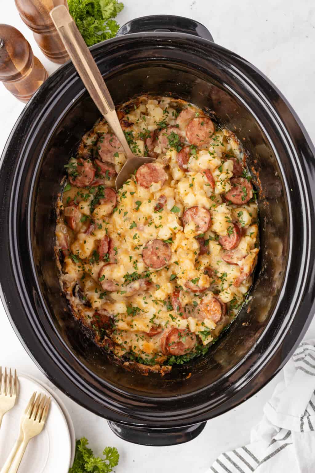 Slow Cooker Sausage Casserole - House of Nash Eats